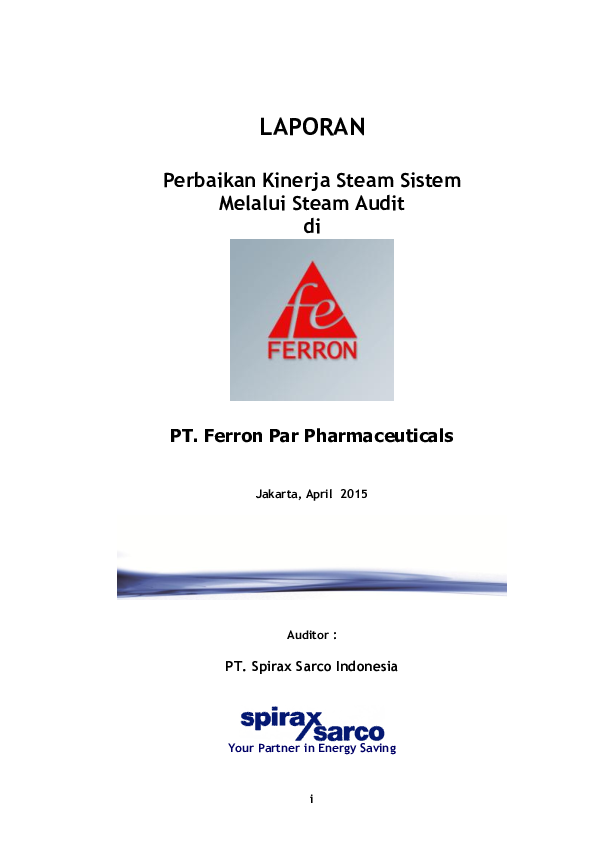 (PDF) LAPORAN Perbaikan Kinerja Steam Sistem Melalui Steam Audit di PT ...