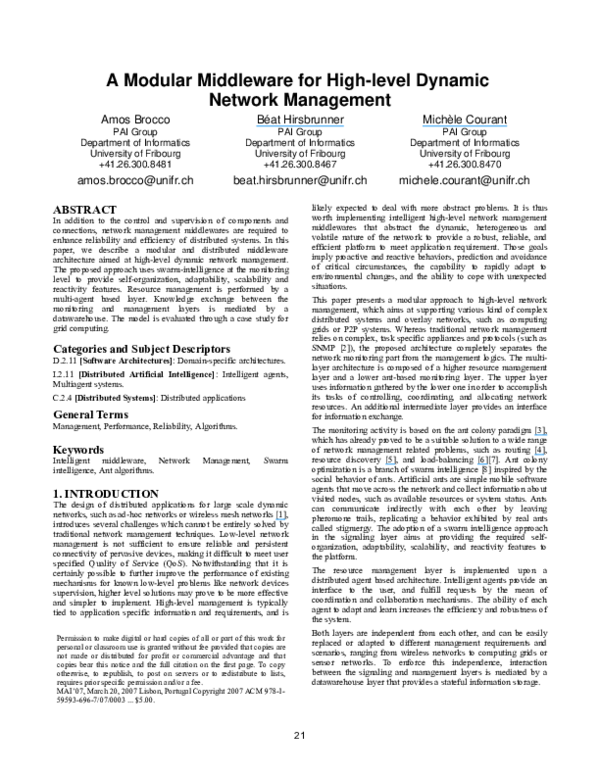 (PDF) A modular middleware for high-level dynamic network management