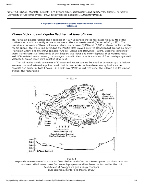 (PDF) Chapter 6— Geothermal Systems Associated with Basaltic Volcanoes ...