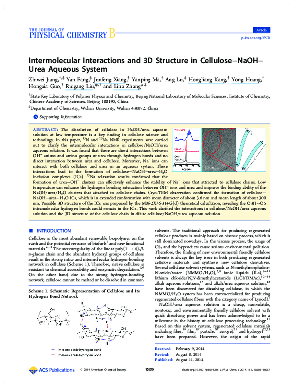 (PDF) Intermolecular interactions and 3D structure in cellulose-NaOH ...