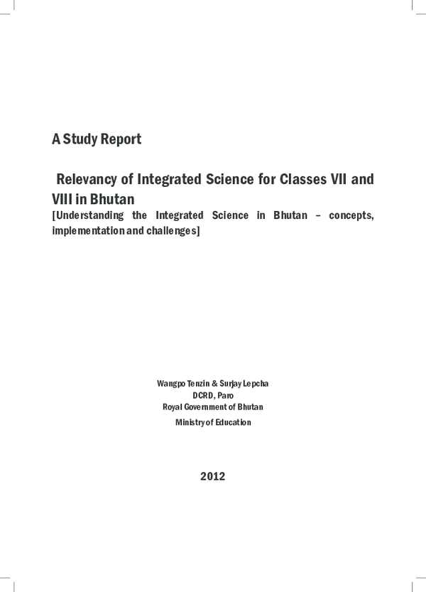 (PDF) Relevancy of Integrated Science for Classes VII and VIII in ...