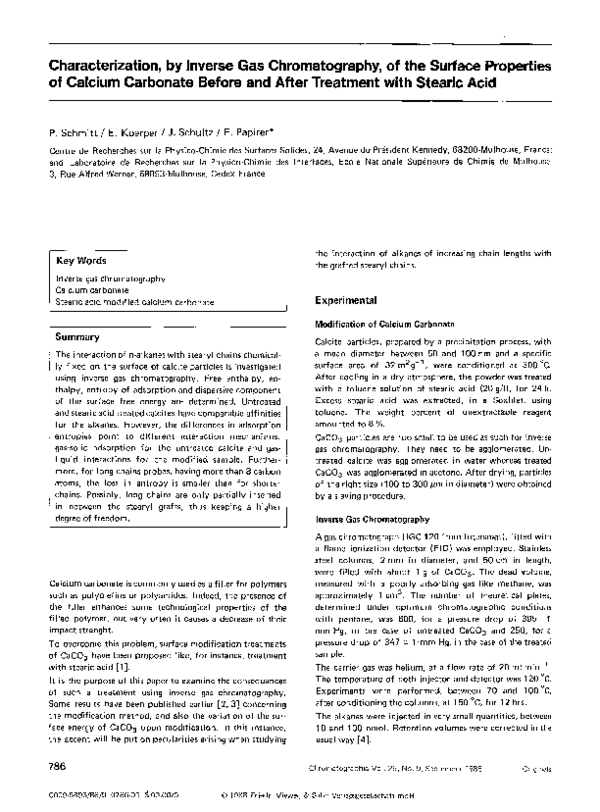 (PDF) Characterization, by inverse gas chromatography, of the surface ...