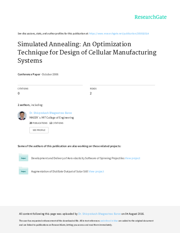 (PDF) DESIGN OF CELLULAR MANUFACTURING SYSTEM: A CASE STUDY | mike ...