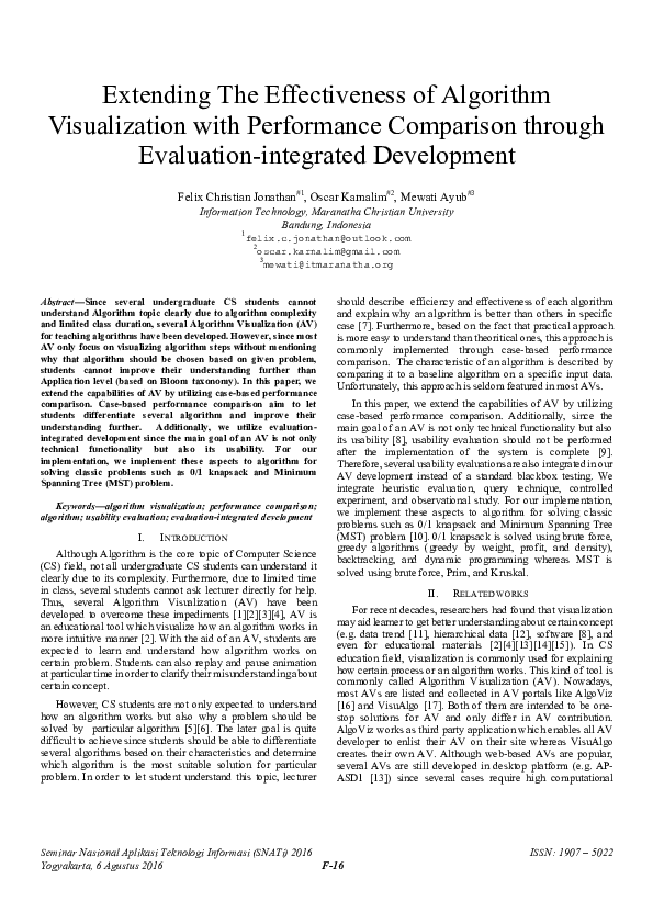 (PDF) Extending The Effectiveness of Algorithm Visualization with Performance Comparison through ...