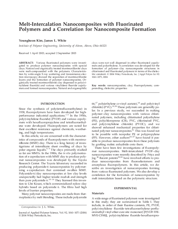 (PDF) Melt-intercalation nanocomposites with fluorinated polymers and a ...