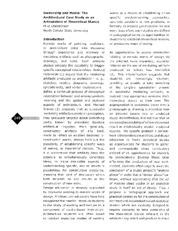 (PDF) Ownership and media: The architectural case study as an ...