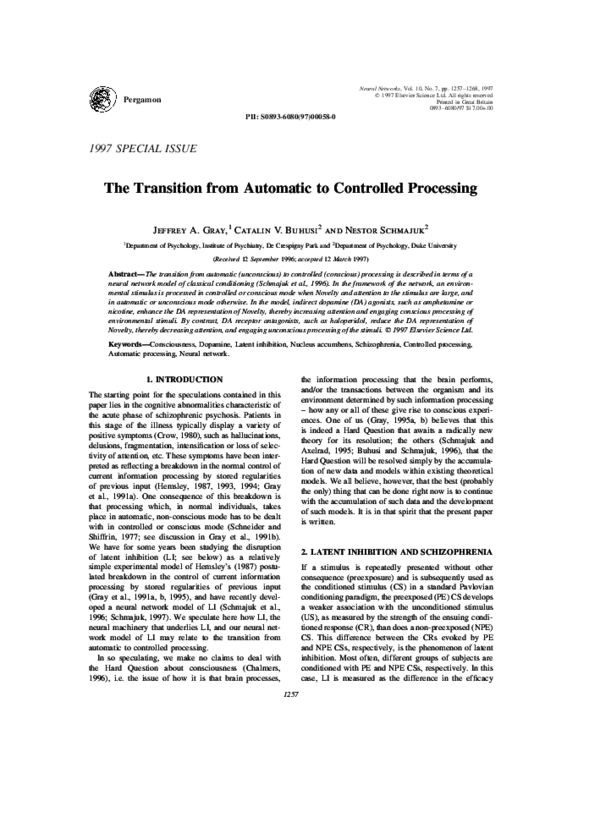 (PDF) From Unconscious to Conscious Processing