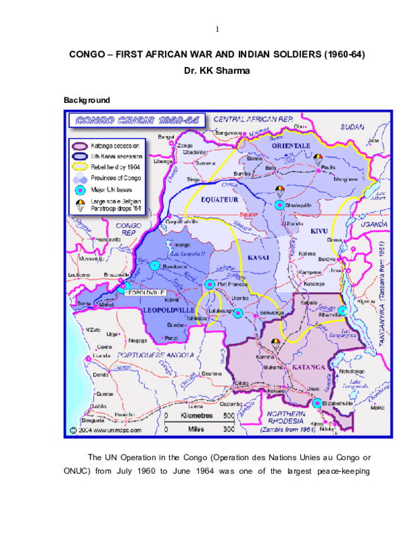 (DOC) CONGO – FIRST AFRICAN WAR AND INDIAN SOLDIERS (1960-64).doc