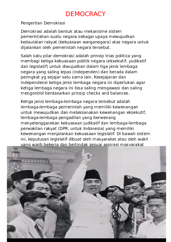 (DOC) DEMOCRACY
