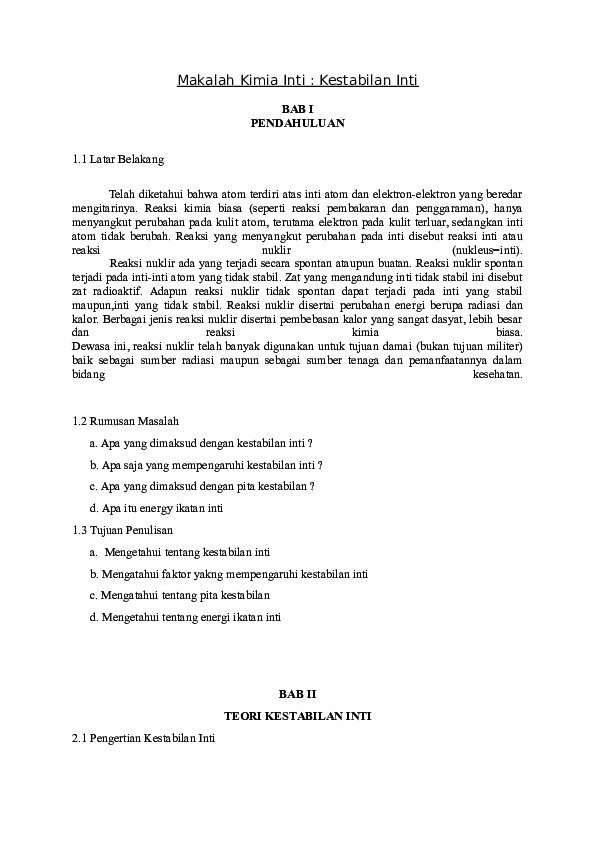 (DOC) Makalah Kimia Inti