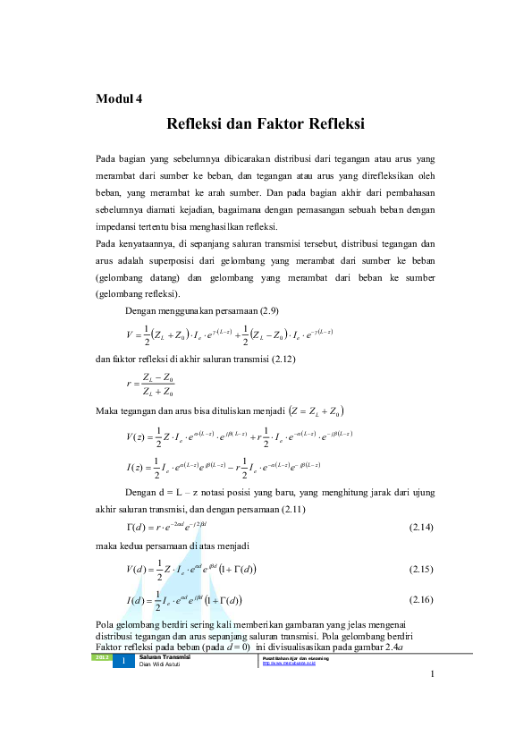 (PDF) Saluran Transmisi Pusat Bahan Ajar dan eLearning Modul 4 2 1 2 1