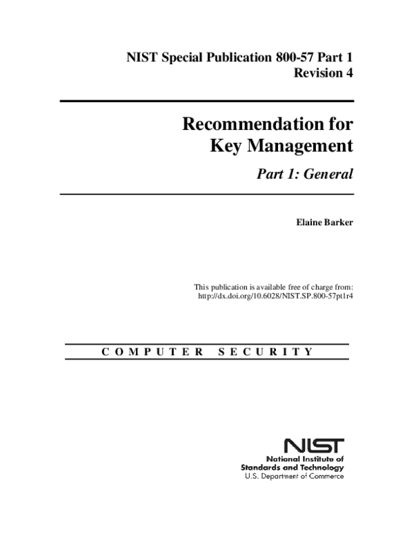 (PDF) NIST Special Publication 800-57 Part 1 Revision 4 Recommendation ...