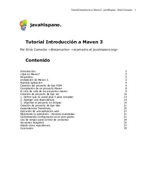 (PDF) Tutorial Introducción a Maven 3
