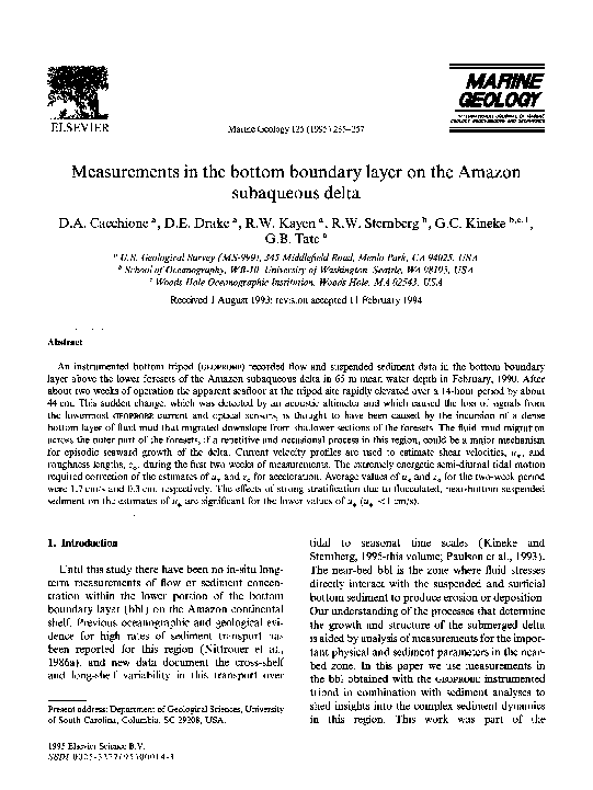 (PDF) Measurements in the bottom boundary layer on the Amazon ...