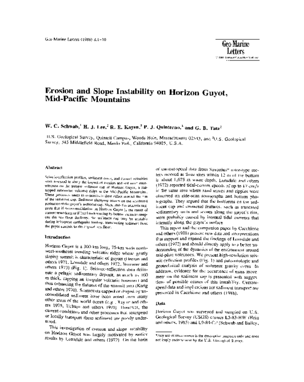 (PDF) Erosion and slope instability on Horizon Guyot, Mid-Pacific ...