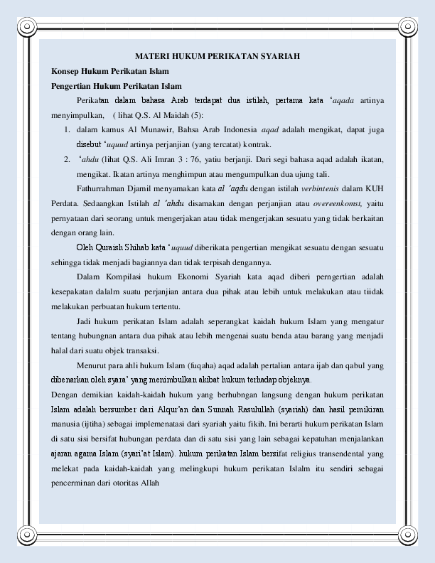 (PDF) MATERI HUKUM PERIKATAN SYARIAH