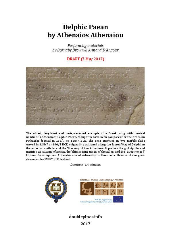 (PDF) Delphic Paean by Athenaios Athenaiou