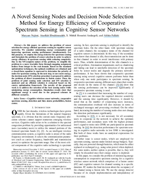 (PDF) Sensor selection for extending lifetime of multi-channel ...