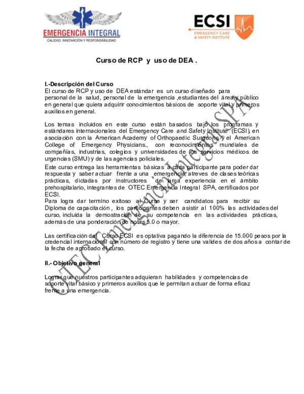 (PDF) Curso de RCP y uso de DEA