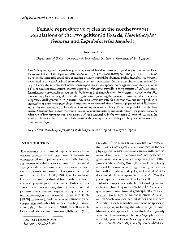 (PDF) Female reproductive cycles in the northernmost populations of the ...