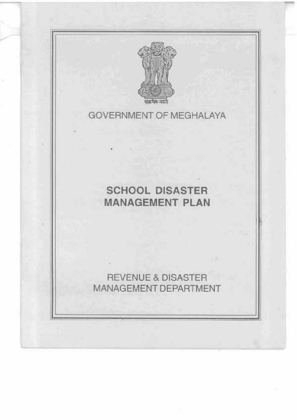 (PDF) GOVERNMENT OF MEGHALAYA SCHOOL DISASTER MANAGEMENT PLAN