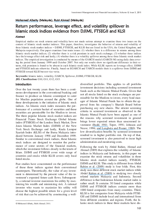 (PDF) Return performance, leverage effect, and volatility spillover in ...