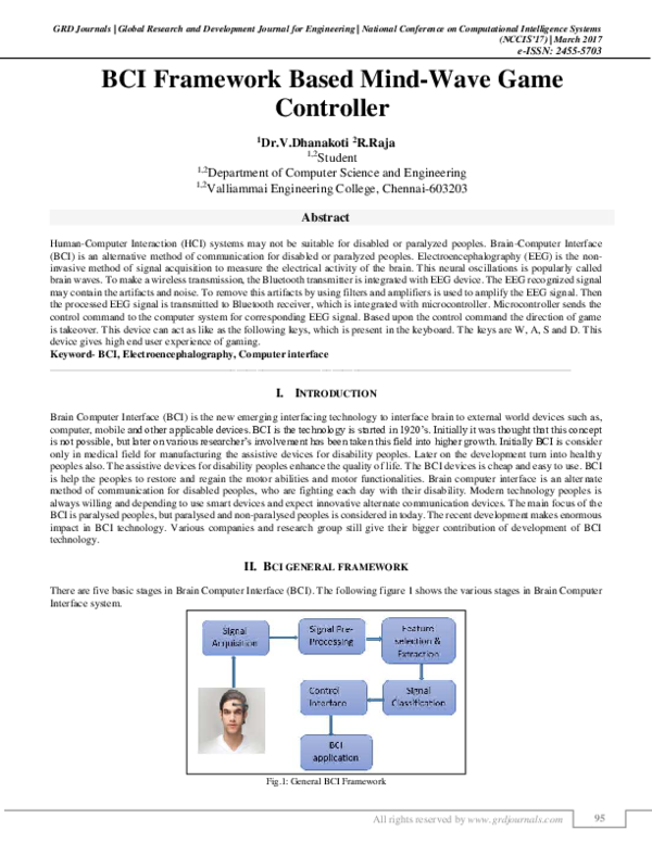 (PDF) BCI Framework Based Mind-Wave Game Controller