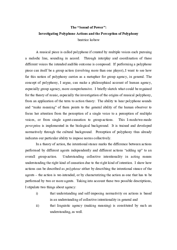 The "Sound of Power": Investigating Polyphone Actions and the ...