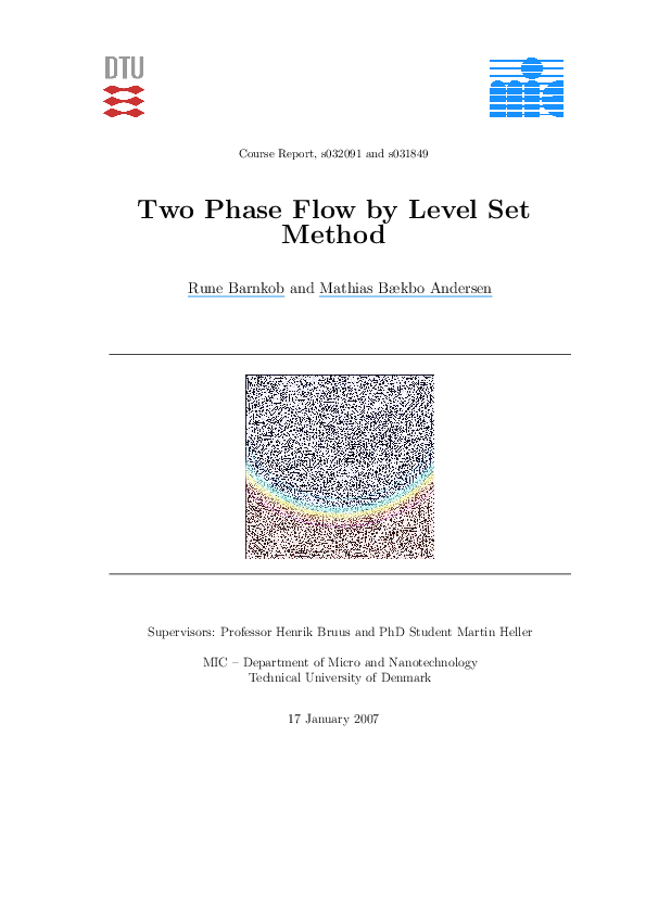 Pdf Two Phase Flow By Level Set Method Mathias B Andersen