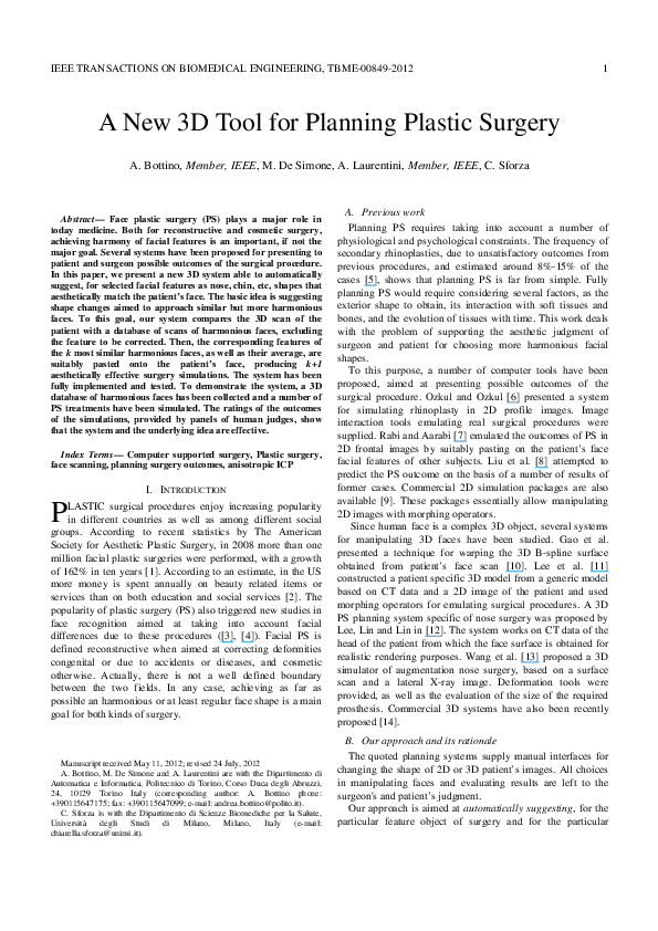 (PDF) A New 3-D Tool for Planning Plastic Surgery