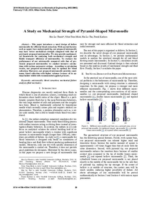 (PDF) A study on mechanical strength of pyramid-shaped microneedle