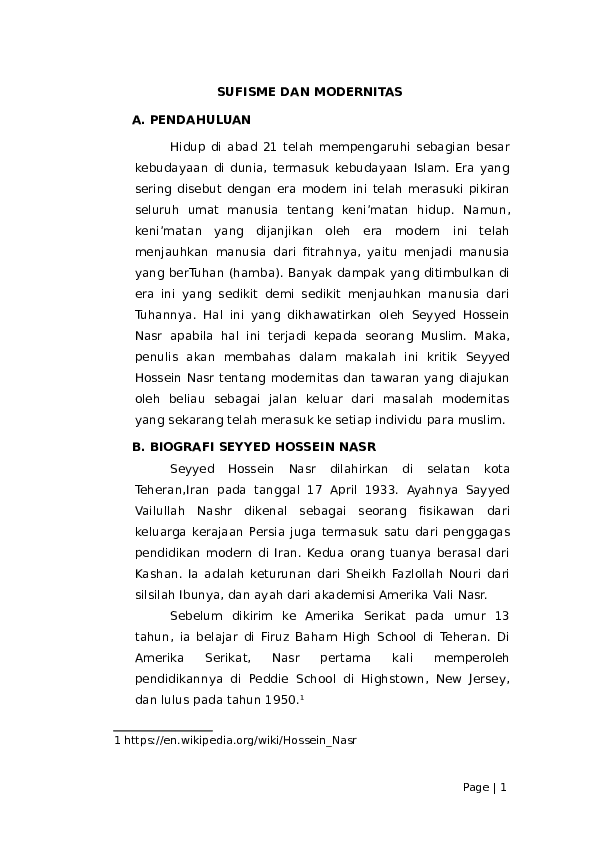 (DOC) SUFISME DAN MODERNITAS