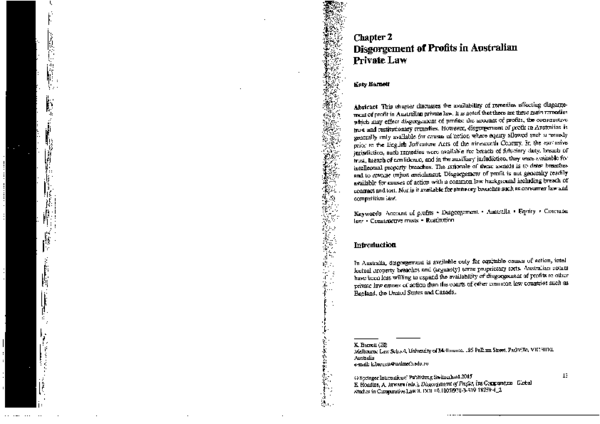 (PDF) Disgorgement of Profits in Australian Private Law | Katy Barnett ...