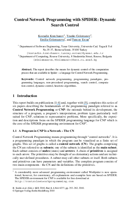 (PDF) Control Network Programming with SPIDER: Dynamic Search Control