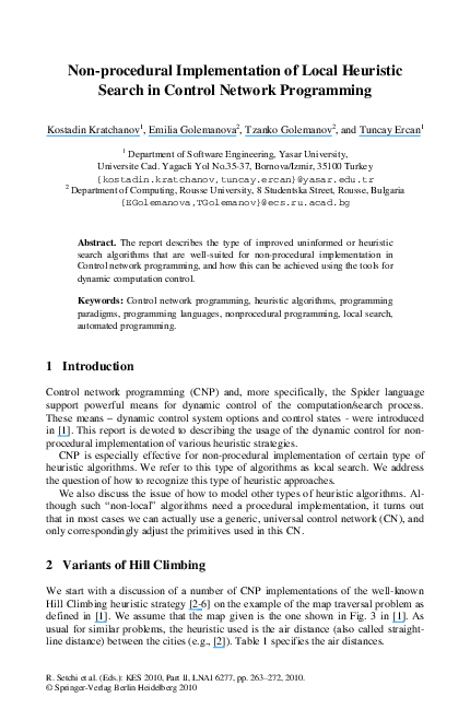 (PDF) Non-procedural Implementation of Local Heuristic Search in ...