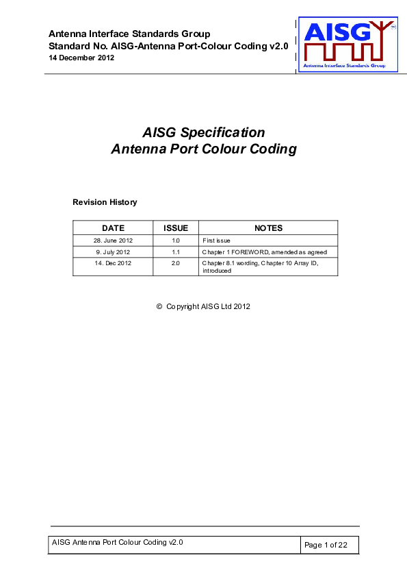 (PDF) Antenna Interface Standards Group Standard No. AISG-Antenna Port ...