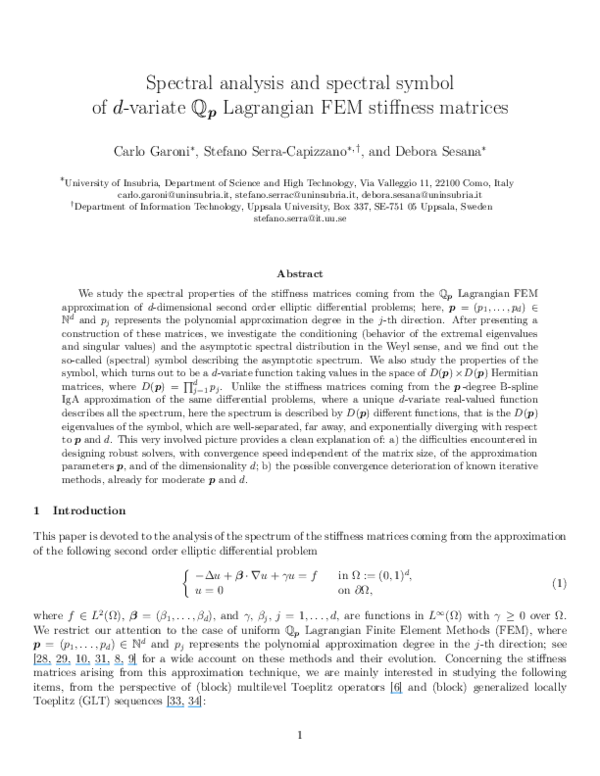 Spectral Analysis and Spectral Symbol of $d$-variate $\mathbb Q ...