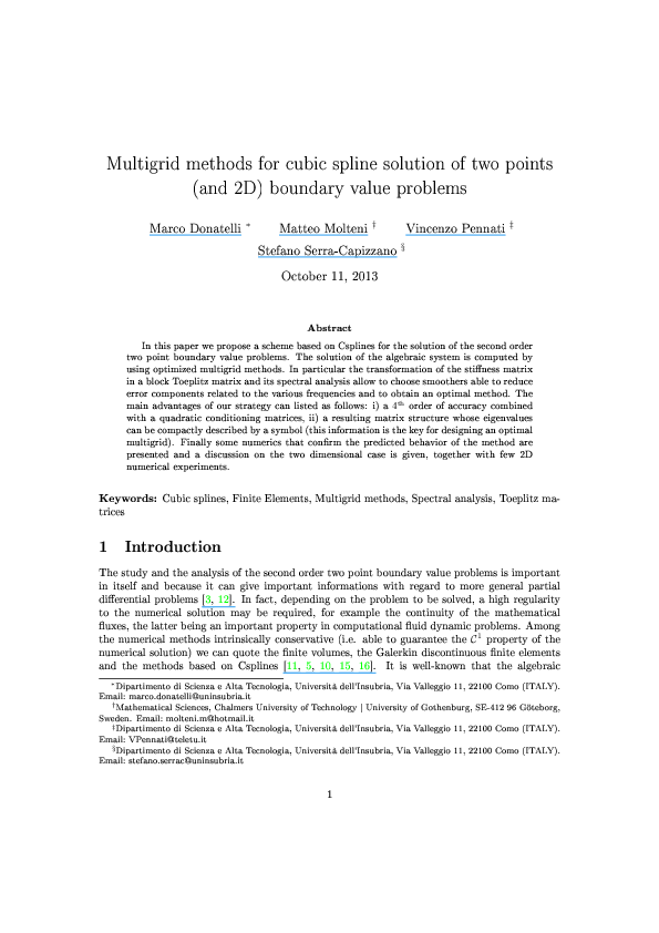 Pdf Multigrid Methods For Cubic Spline Solution Of Two Point And 2d Boundary Value Problems