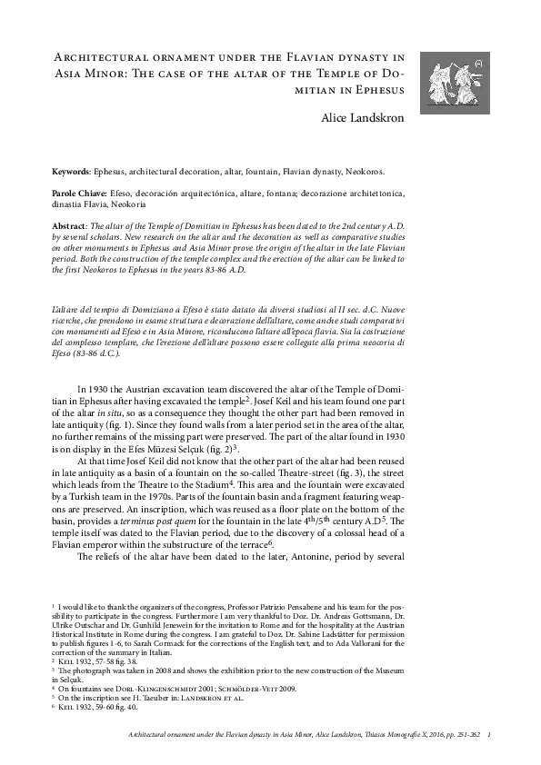 (PDF) Architectural ornament under the Flavian dynasty in Asia Minor ...