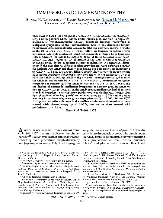(PDF) Malignant lymphoma arising in angio-immunoblastic lymphadenopathy