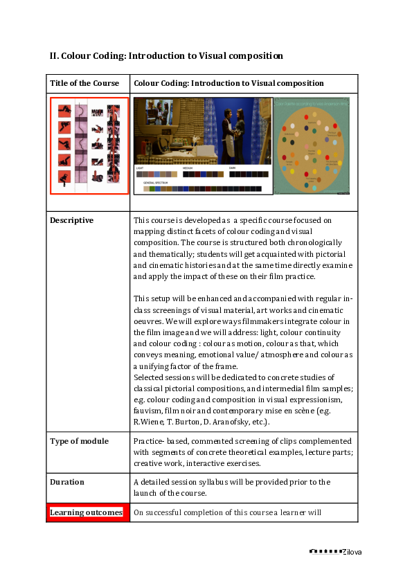 (PDF) Title of the Course Colour Coding: Introduction to Visual composition