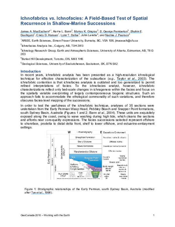 (PDF) Ichnofabrics vs. Ichnofacies: A Field-Based Test of Spatial ...