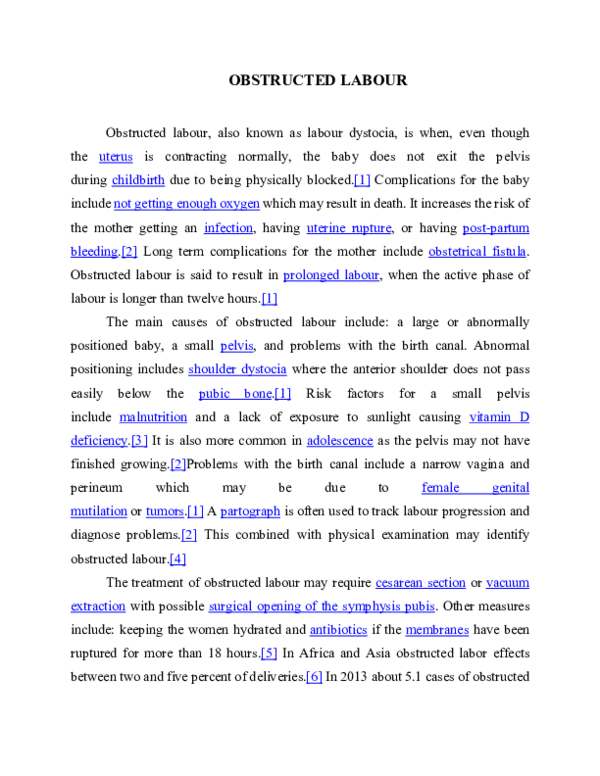 (PDF) OBSTRUCTED LABOUR