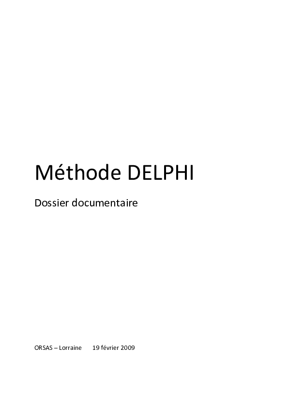 (PDF) Méthode DELPHI