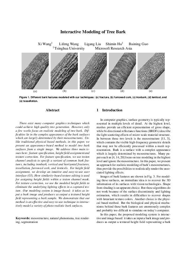 (PDF) Interactive modeling of tree bark