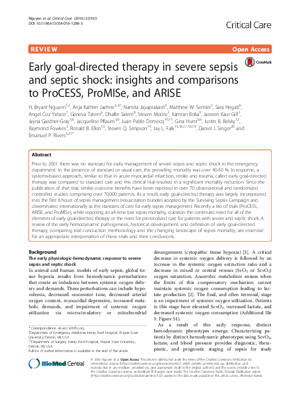 (PDF) Early goal-directed therapy in severe sepsis and septic shock ...