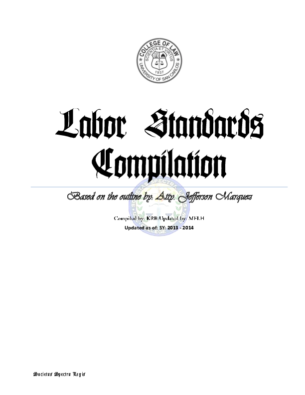 (PDF) Labor Standards Compilation