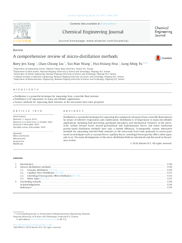 (PDF) A comprehensive review of micro-distillation methods