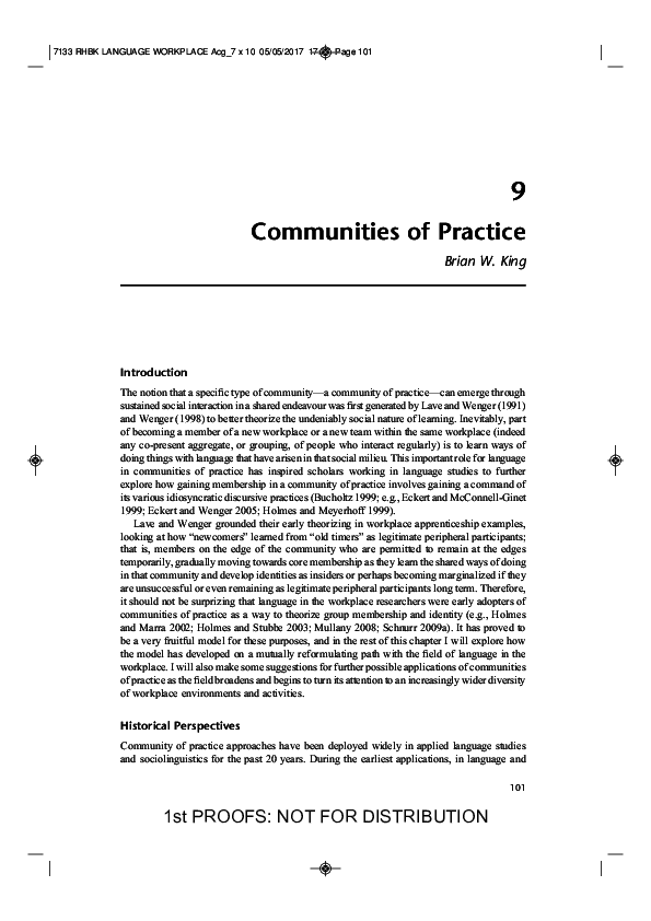 (PDF) Communities of practice