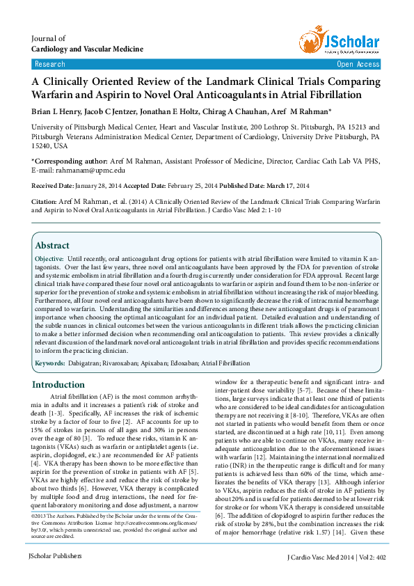 (PDF) A Clinically Oriented Review of the Landmark Clinical Trials ...